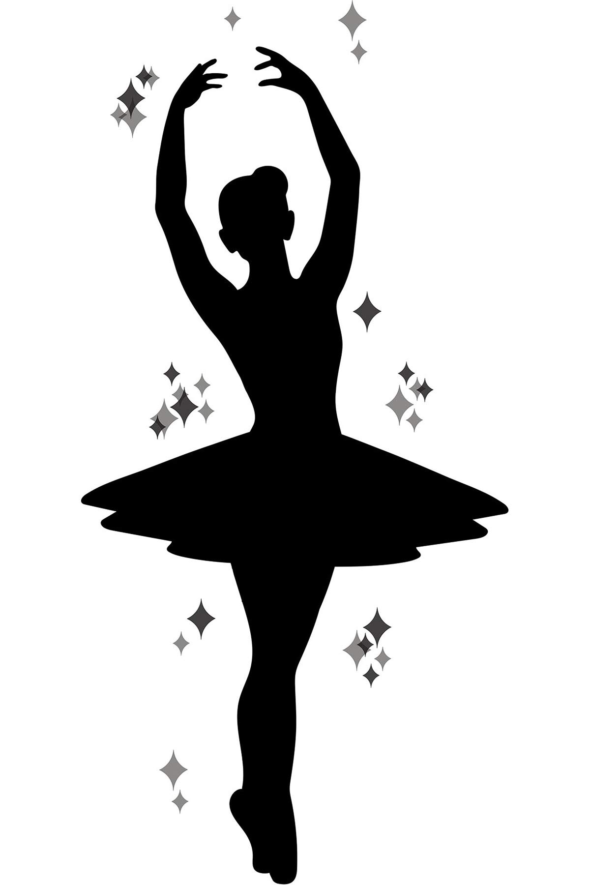 WallPops DWPK3554 En Pointe Wall Decal, Black