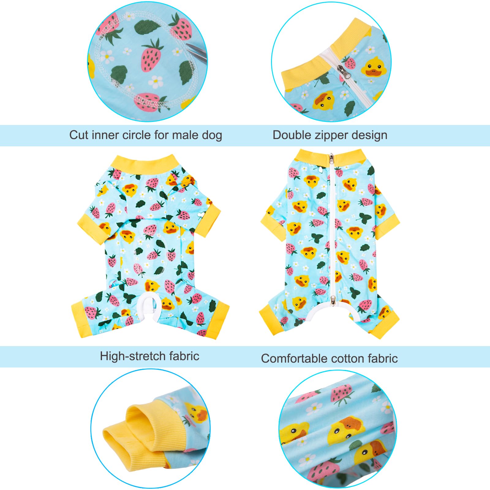 Pupsooft Dog Recovery Suit for Small Medium Large Dogs, Pet Onesie After Surgery Comfort Dog Bodysuit Anti Licking (Small, Blue)