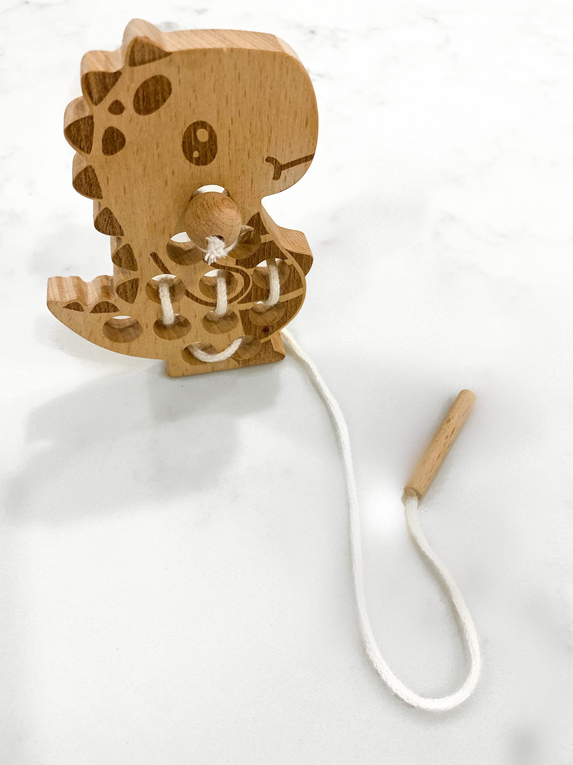 Wooden Lacing Threading Board Lace Block Puzzle Game Toys Early Learning Fine Motor Skills Educational Gift Toddlers 3 4 5 Years old