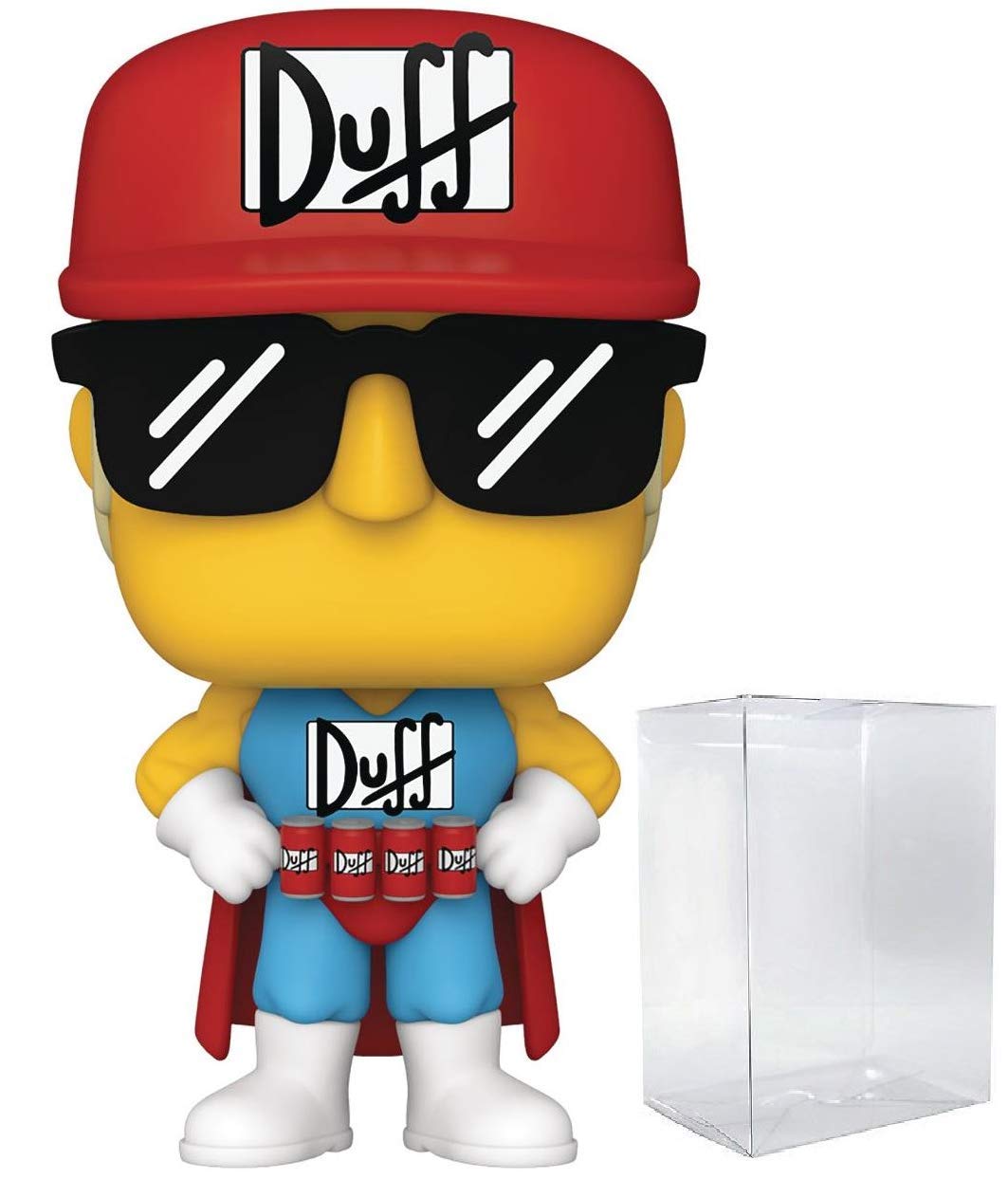 POP The Simpsons - Duffman Funko Pop! Vinyl Figure (Bundled with Compatible Pop Box Protector Case), Multicolored, 3.75 inches