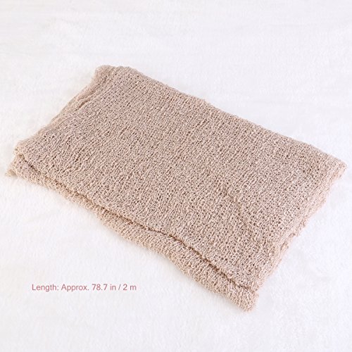 Tinksky Long Ripple Wrap, DIY Newborn Baby Photography Wrap-BAby Photo Props (Beige)