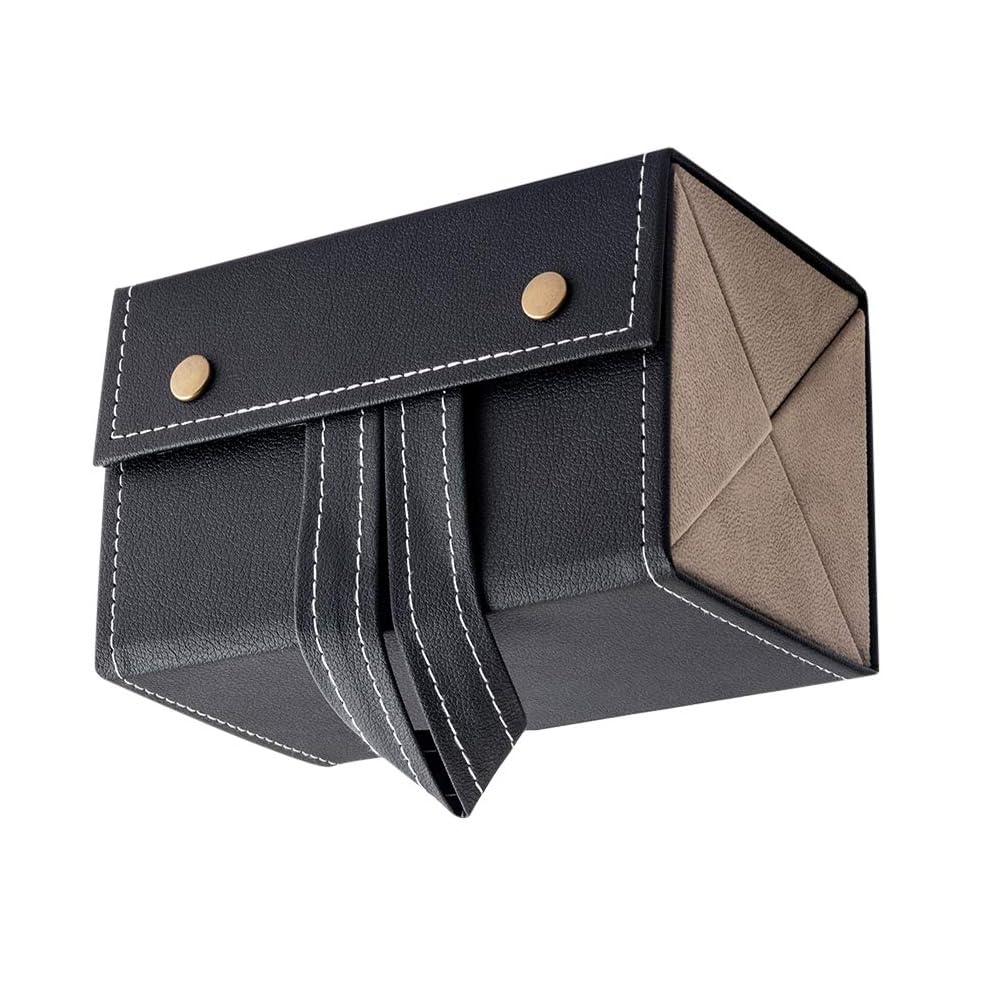 Mowsug Multiple Travel Sunglasses Organizer Case - PU Leather Hanging Foldable Eyeglasses Case (Grey)