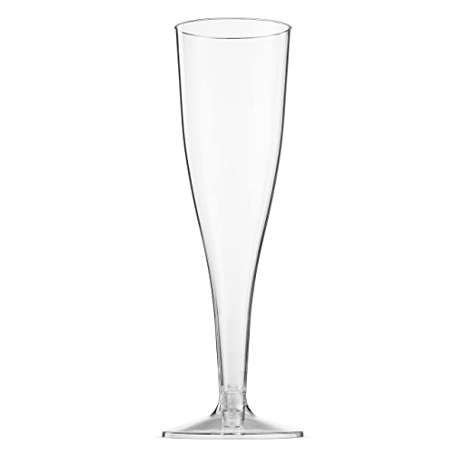 Munfix 50 Plastic Champagne Flutes 5 Oz Clear Plastic Toasting Glasses Disposable Wedding Party Cocktail Cups