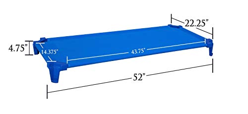 Wood Designs 87800 Stackable Daycare Cots for Kids, Naptime/Sleeping Cots for Preschool, Daycare, Kindergarten [Set of 6], 52"L x 22.25"W, Blue, Ready-to-Assemble