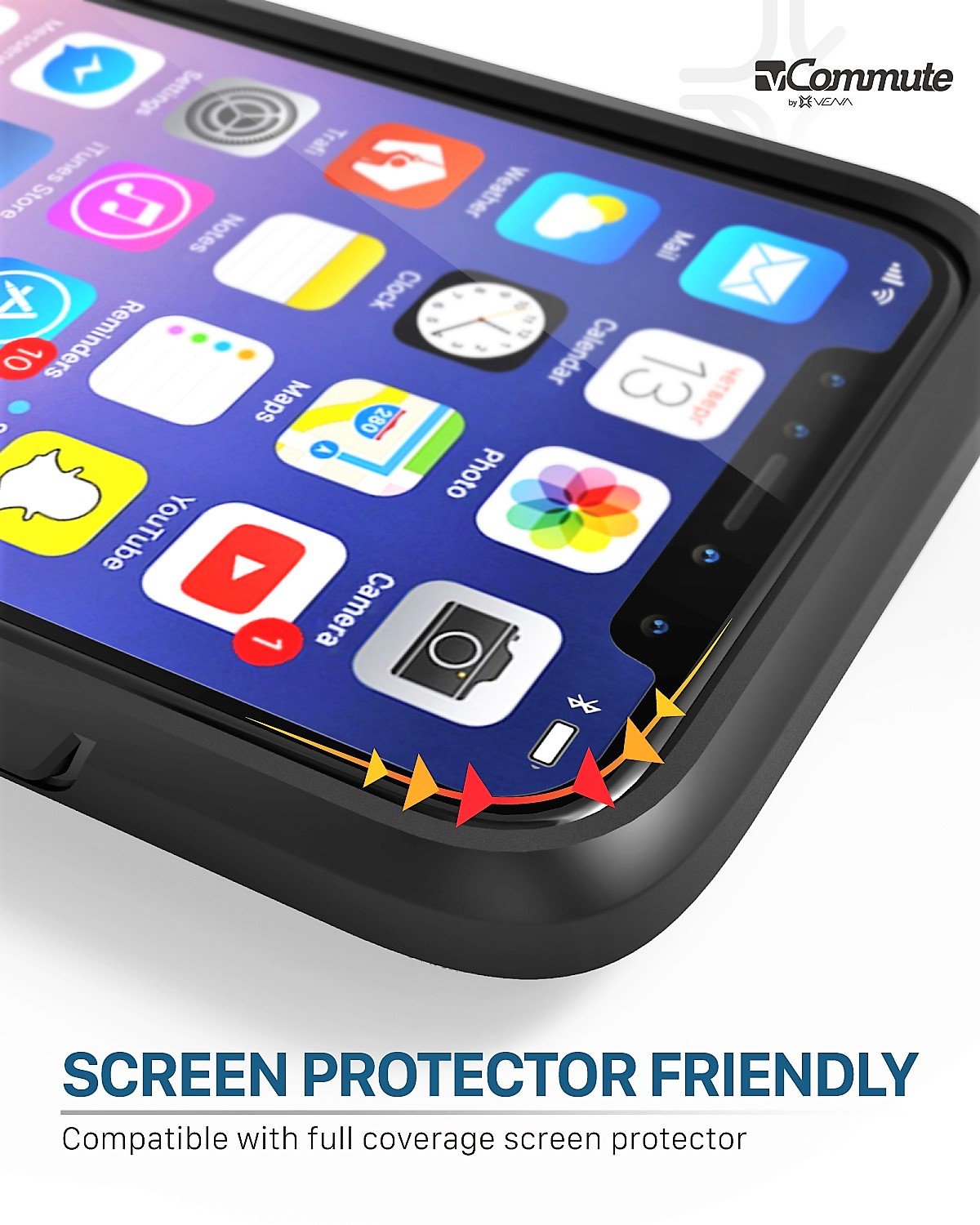 VENA iPhone Xs/X Wallet Case, [vCommute][Military Grade Drop Protection] Flip Leather Cover Card Slot Holder with Kickstand Compatible with Apple iPhone Xs 2018 / X 2017 5.8" (Space Gray/Black)