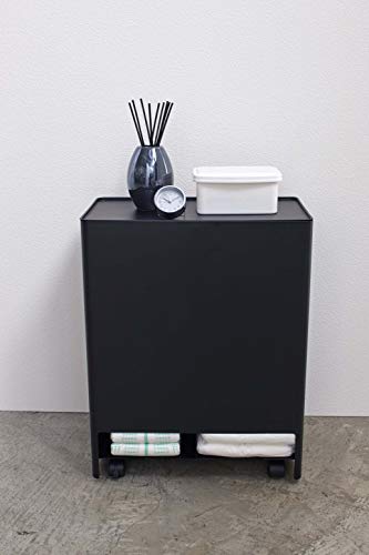 Yamazaki Home Organizer Stacker/Nursery Diaper Dispenser | Steel | Rolling Carts, One Size, Black