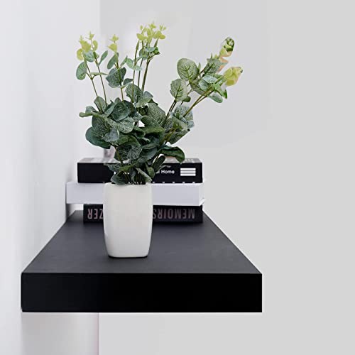 WELLAND 12" Deep Black Floating Shelves, Floating Wall Shelf, 47.24" L x 11.81" D x 2" T, Deeper Than Others, Black