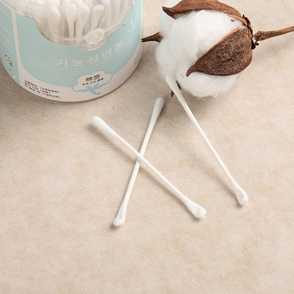PandaHome, Ear Wax Removal Cotton Swabs, Pets or Babies or Adults Ear Pick Cleaner Tool Small Q Tips, Double Precision Tips with Paper Stick (250 ct with Ear Spoon)