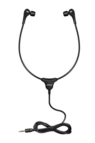 SIMOLIO Wired Noise Isolating Stethoscope Headset with Soft Eartips,Replacement Under-Chin Earphone for Wireless TV Speaker SM-621 SM-621D for Quiet TV Listen