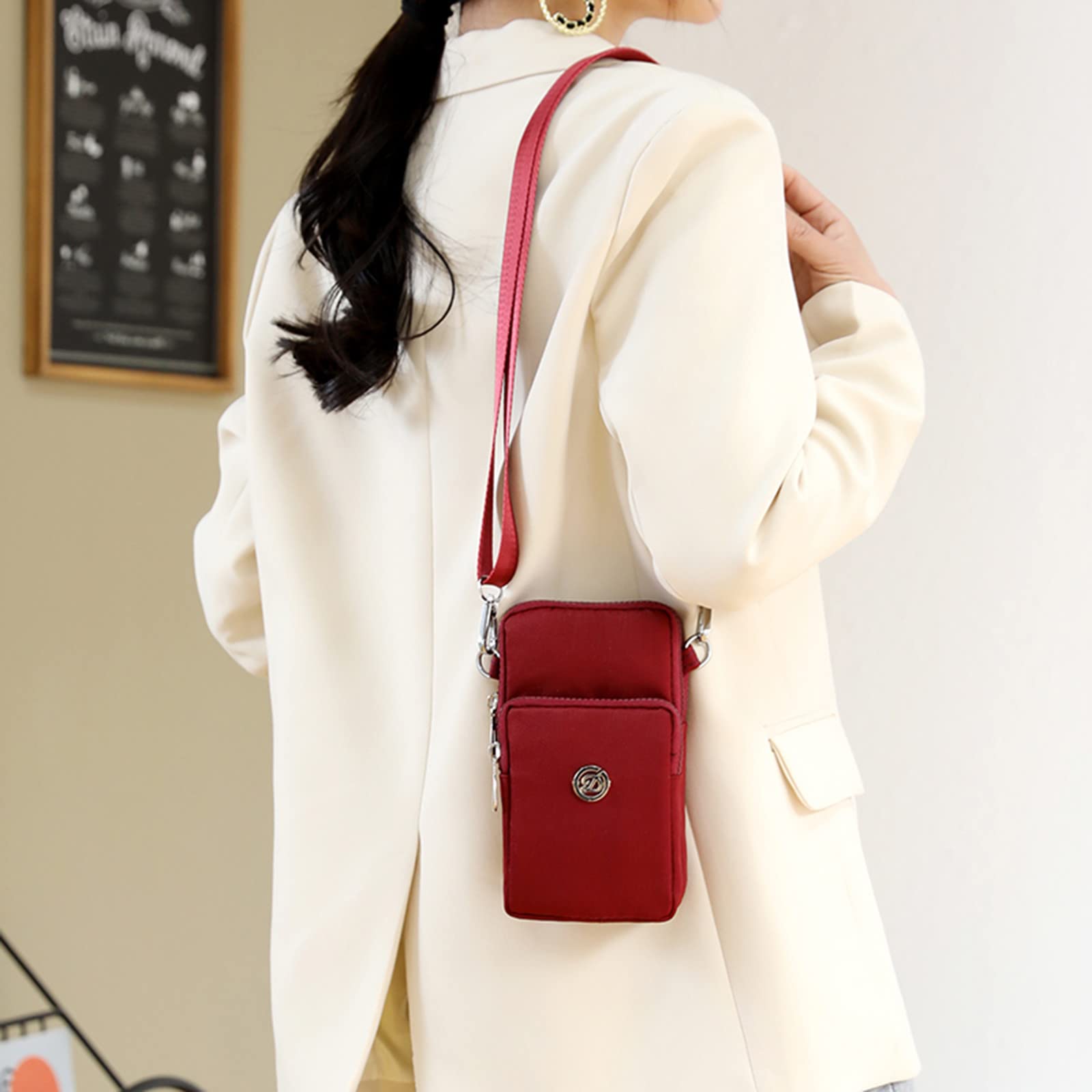 Leather Real Crossbody Small Messenger Mini Wallet Card CellPhone For Women Handbag With Credit Shoulder (C, One Size)