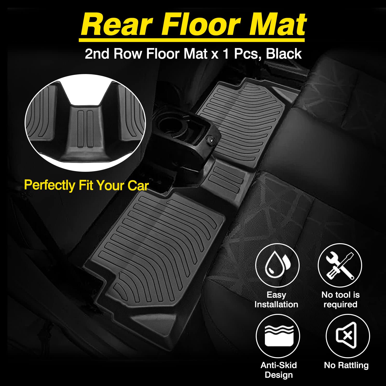 Cartist Floor Mats Compatible with Ford Fiesta 2011 2012 2013 (Only for Automatic Transmission) All Weather Floor Liners 1st and 2nd Row 5D Carpet Protection TPE Odorless