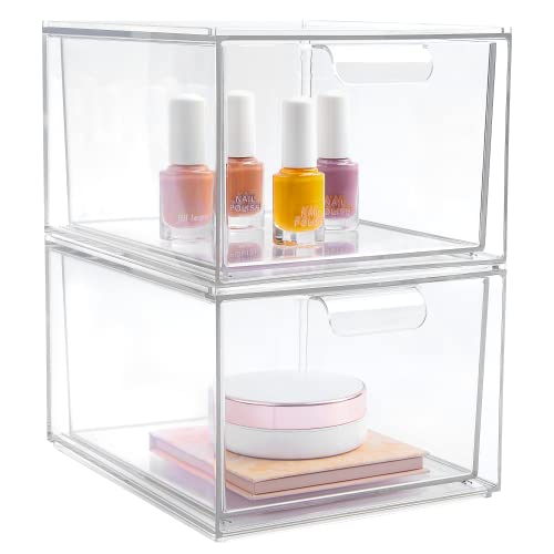 Vtopmart 4Pack 6.6'' Stackable Storage Drawers and 2Pack 4.4'' Stackable Storage Drawers