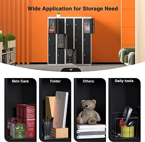 SUPEER Metal Lockers with 3 Doors,72" H Tall Steel Storage Lockers for Employees,Locker Storage Cabinets for School, Gym, Home, Office