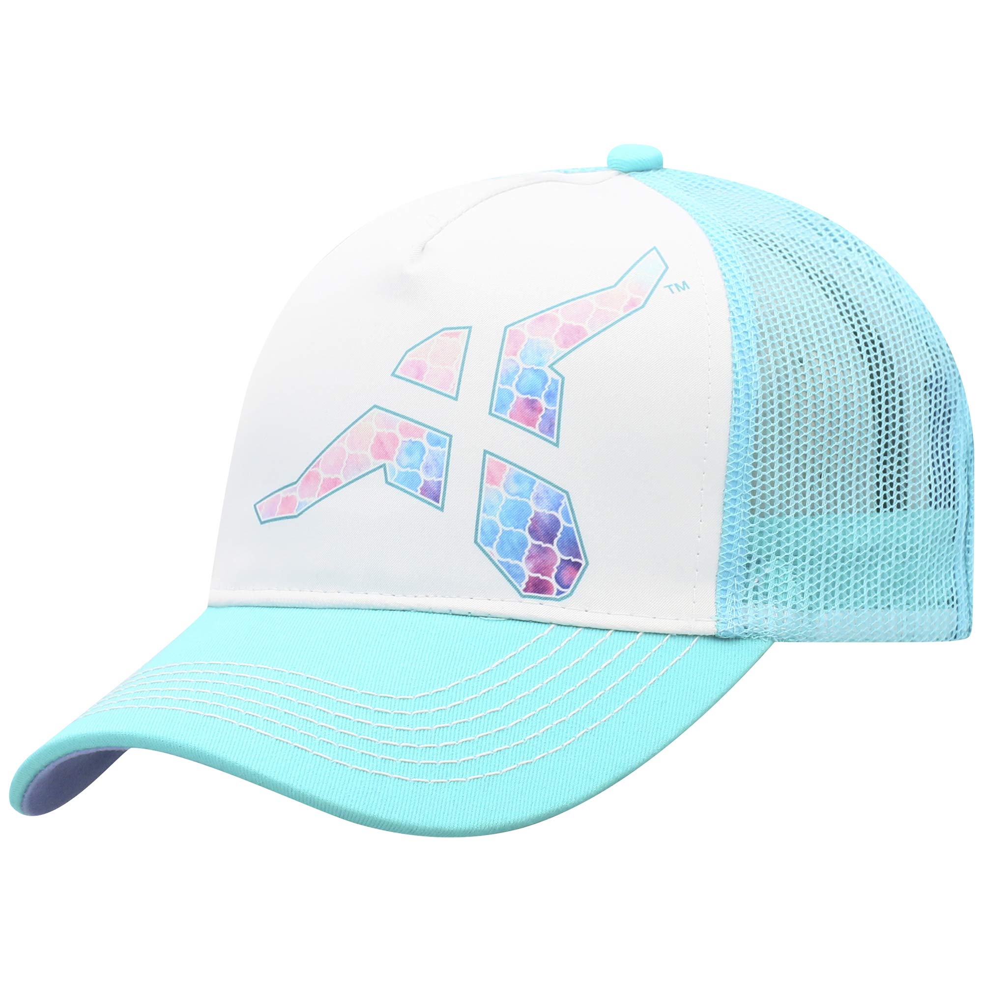 Wrangler Women's Watercolor Bull Mesh Back Trucker Cap White