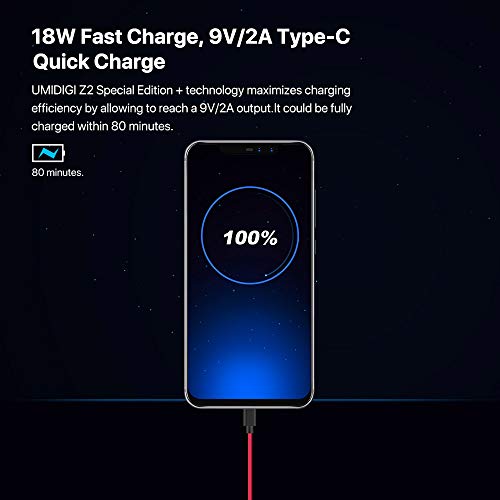UMIDIGI Z2 Special Edition- 4GB RAM+64GB ROM Unlocked Cell Phone - 6.2" FullView Display(19:9 Ratio - Dual Sim 4G Volte Unlocked Smartphone -16MP+8MP Dual Camera - 3850mAh Battery(Fantastic)