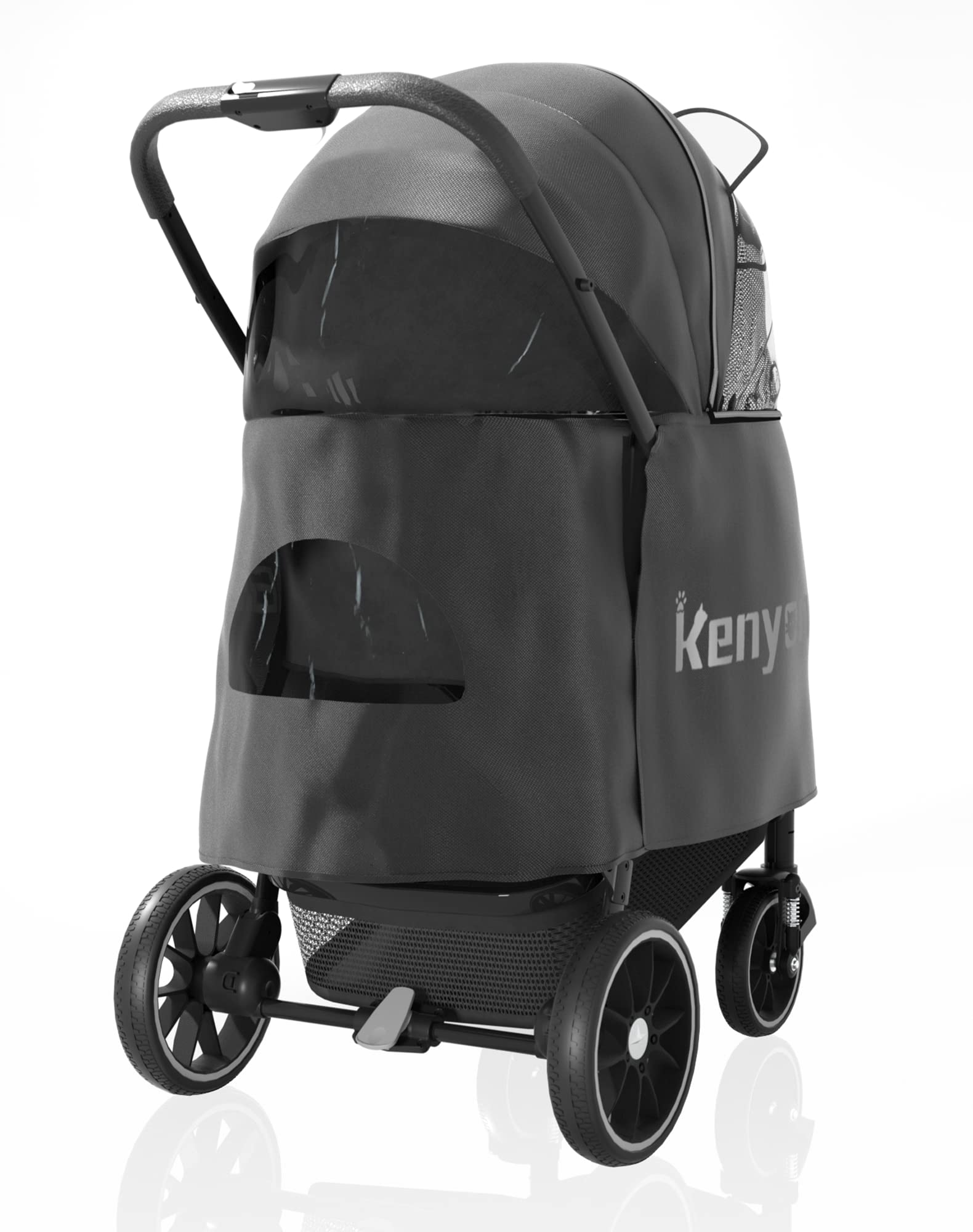 Kenyone Rain Cover Universal - Viewable Window Stroller Poncho, High Privacy Weather Shields Travel Stroller Accessories, Gray