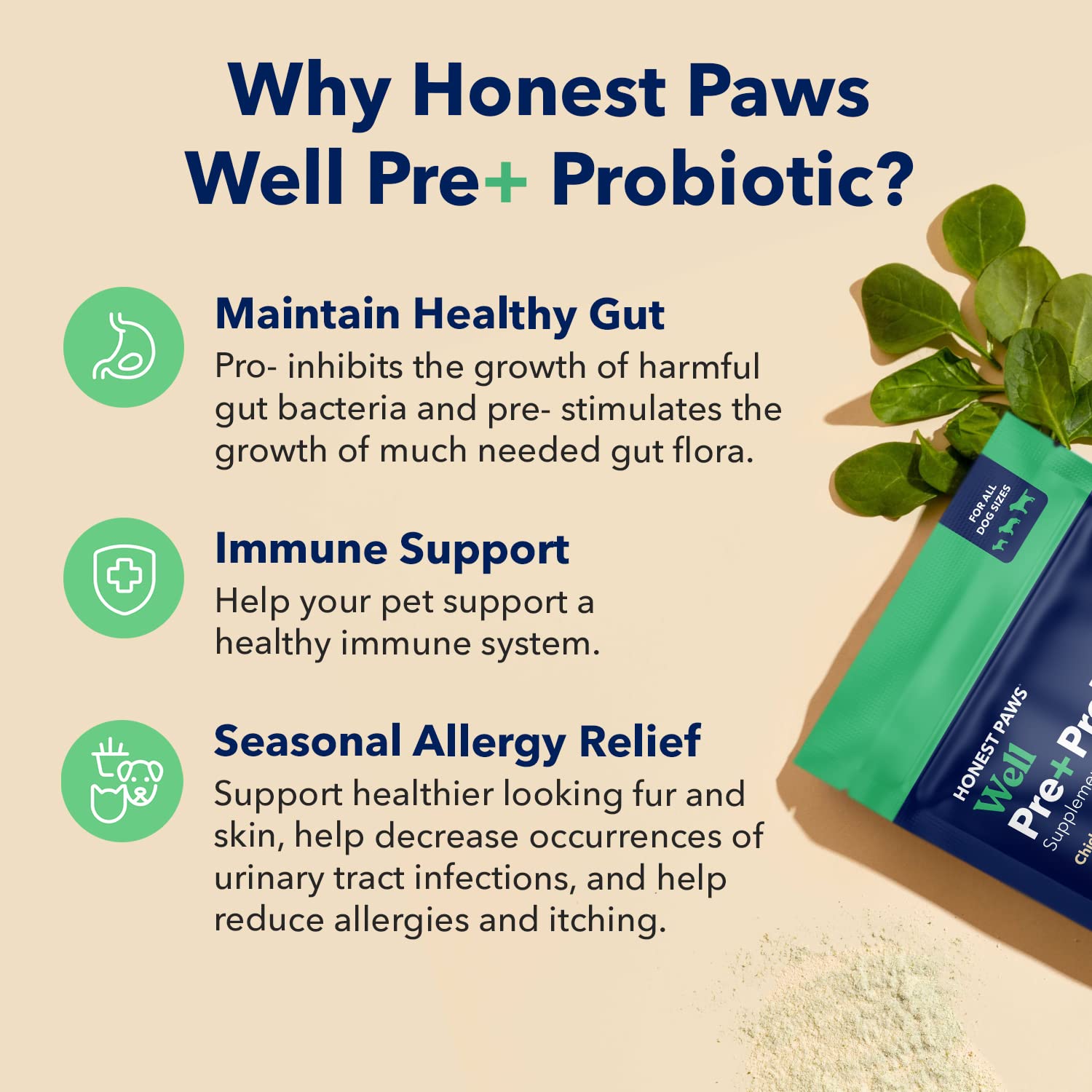 Honest Paws Dog Wash and Dog Probiotic with Prebiotic for Healthy Gut - 5-in-1 Dog Wash - Digestive and Immune Support Powder - Chicken Flavor