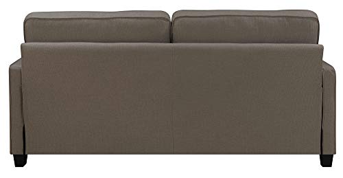 Serta Nina Modern Fabric Upholstery Sofa Collection Padded Shelter Arms, Solid Wood Legs, Couch for Living Room, Track, Ash Gray
