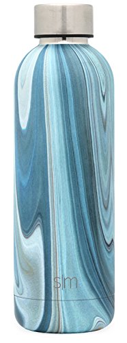 Simple Modern 17oz Bolt Sports Water Bottle - Stainless Steel - Double Wall Vacuum Insulated - Leak Proof Bottle Pattern: Ocean Quartz (Wave Water Bottle)