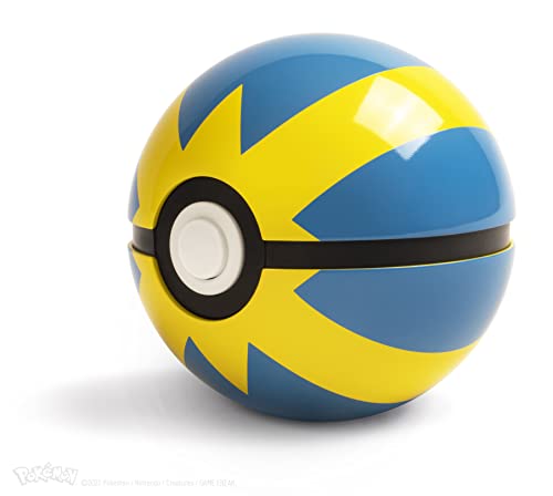 The Wand Company Pokémon Poké Ball Authentic Replicas - Realistic, Electronic, Die-Cast Poké Ball with Display Case Light Features (Quick Ball)