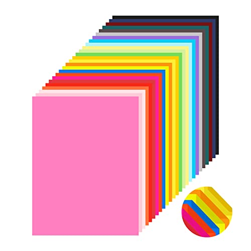 YINUOYOUJIA 100 sheets Colored Cardstock,25 Assorted Colors Cardstock,8.5x11in Printer Paper,250gsm/92lb Thick Card Stock for Card Making, Craft, Scrapbooking,Party Decors, Kids School Supplies