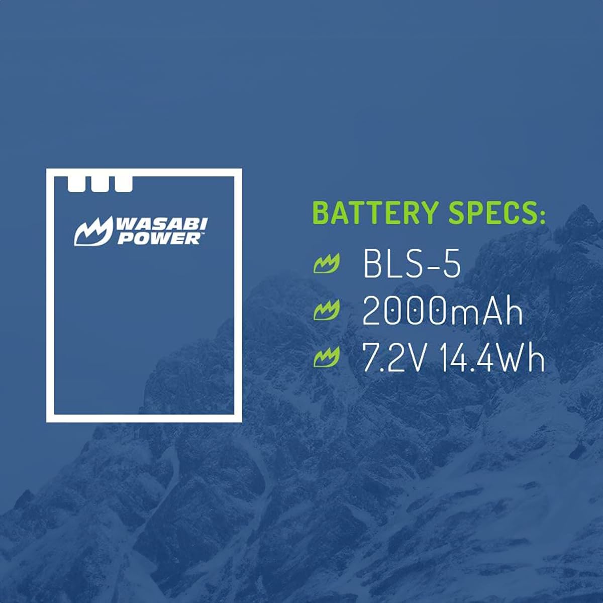 Wasabi Power Battery (2-Pack) & Charger for Olympus BLS-5, BLS-50, PS-BLS5, BLS-1, PS-BLS1, E-420, E-450, E-600, E-620, Pen E-P1, E-P2, E-P3, E-PL1, E-PL3, E-PM1, OM-D E-M10 Mark II, III, IIIs, IV