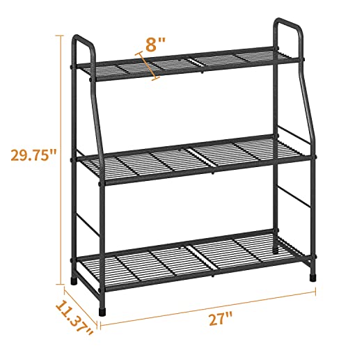 Simple Trending Plant Stand 3-Tier Plant Shelf for Indoor Outdoor, Black