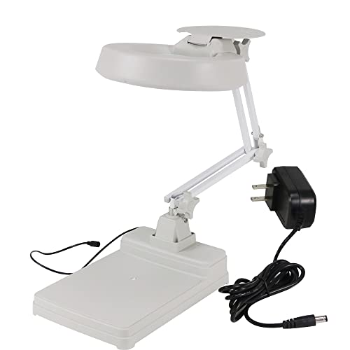 Zorvo LED Magnifying Glass Desk Lamp for Close Work,10x Magnification lamp with Large Glass 5" Diameter- Lighted Magnifier for Reading, Crafts & Pro Tasks Hobby Adjustable Arm