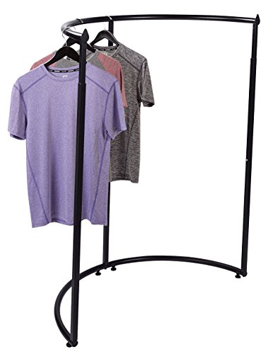 SSWBasics Half Round Black Clothes Rack - 64â Usable Hanging Space on Rack