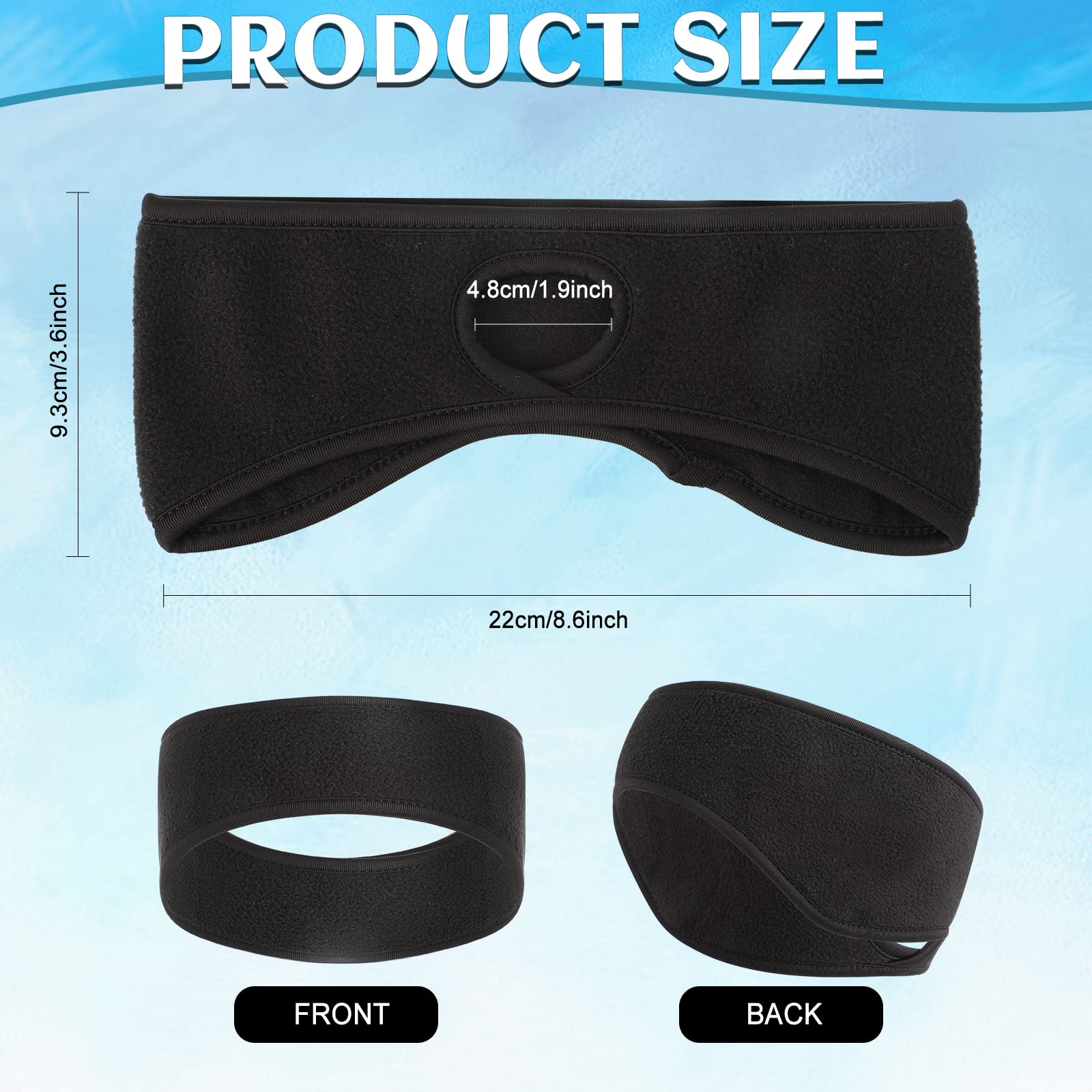 Ear Warmers 4 Pieces Kids Fleece Winter Headbands Running Ear Muffs Elastic Ponytail Headband for Children Skiing Riding Outside