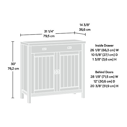 Sauder Costa Library Base, L: 31.30" x W: 14.41" x H: 30.00", Coffee Oak finish