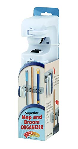 Superio Mop & Broom organizer 3-Slots (White)