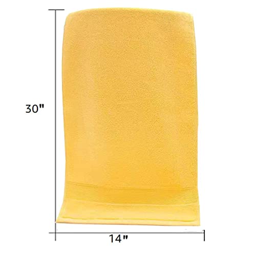 Lchkrep 2 Pack Cotton Hand Towels, Cotton Salon Thick Towels - Gym Towel 14" x 30", Face Cloth, Soft and Absorbent Washcloths Set for Home Bathroom Hotel (Yllowe-2PACK)…