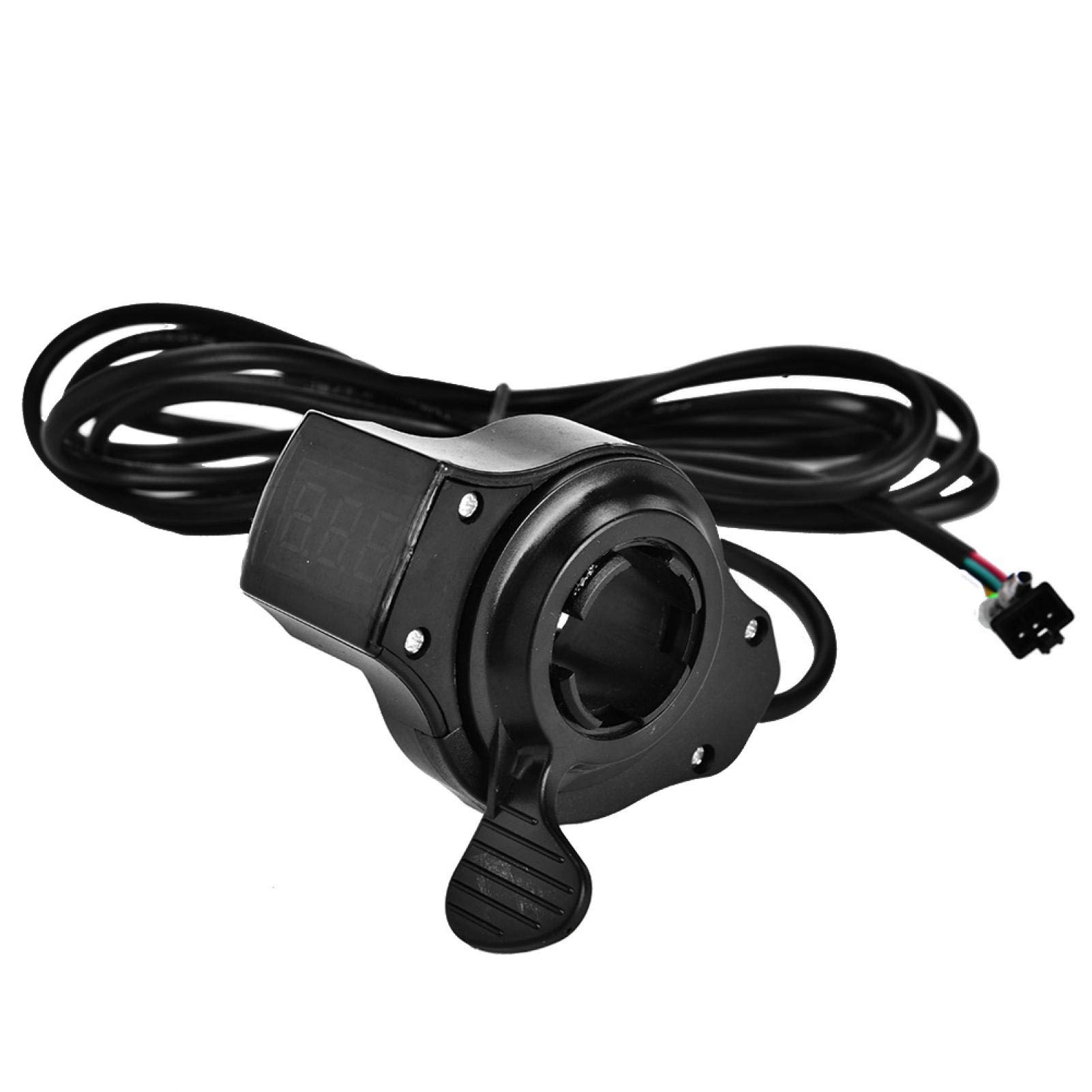 Alomejor 12V - 99V Ebike Scooter Thumb Throttle with LCD Battery Voltage Display Accessory