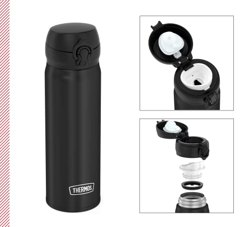 THERMOS 4035.232.050 Ultralight Thermos Flask, Black, 500 ml, Extremely Lightweight, 210 g, Drinking Bottle, Dishwasher Safe, Thermos Flask Keeps Hot for 10 Hours, Cold for 20 Hours, BPA-Free