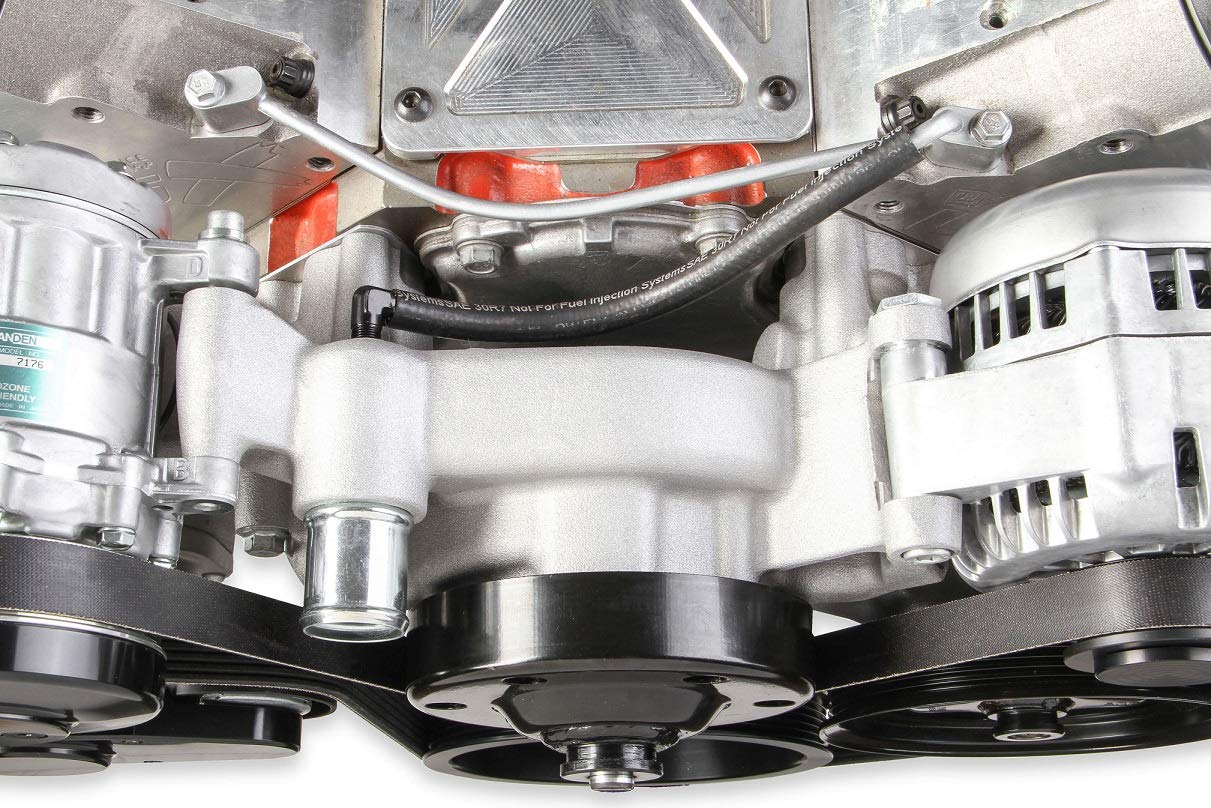 NEW HOLLEY MID-MOUNT COMPLETE ACCESSORY SYSTEM WITH SD7 A/C COMPRESSOR,ALTERNATOR,POWER STEERING PUMP,TENSIONER,BELT,CRANK DAMPER & PULLEYS,COMPATIBLE WITH GM LS ENGINES