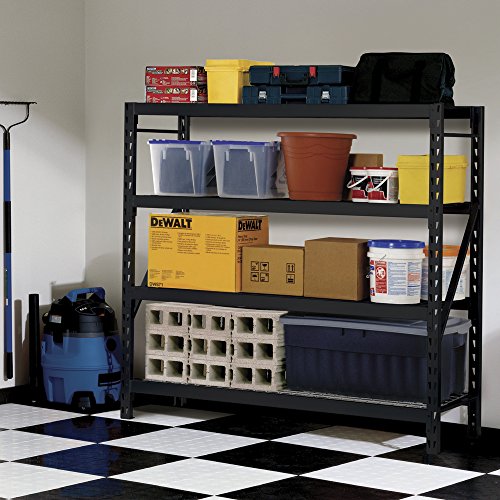 Sandusky Lee Muscle Rack ERZ772472WL3 Black Heavy Duty Steel Welded Storage Rack, 3 Shelves, 1,000 lb. Capacity per Shelf, 72" Height x 77" Width x 24" Depth, Pack of 1