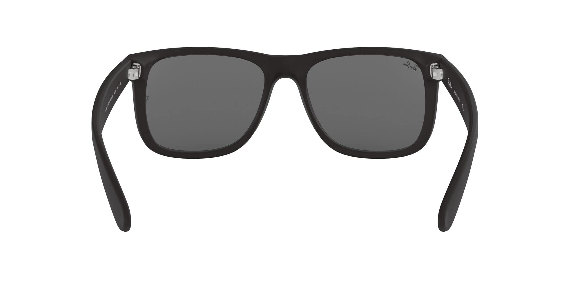 Ray-Ban RB4165 Justin Rectangular Sunglasses, Rubber Black/Grey Mirrored Silver, 51 mm