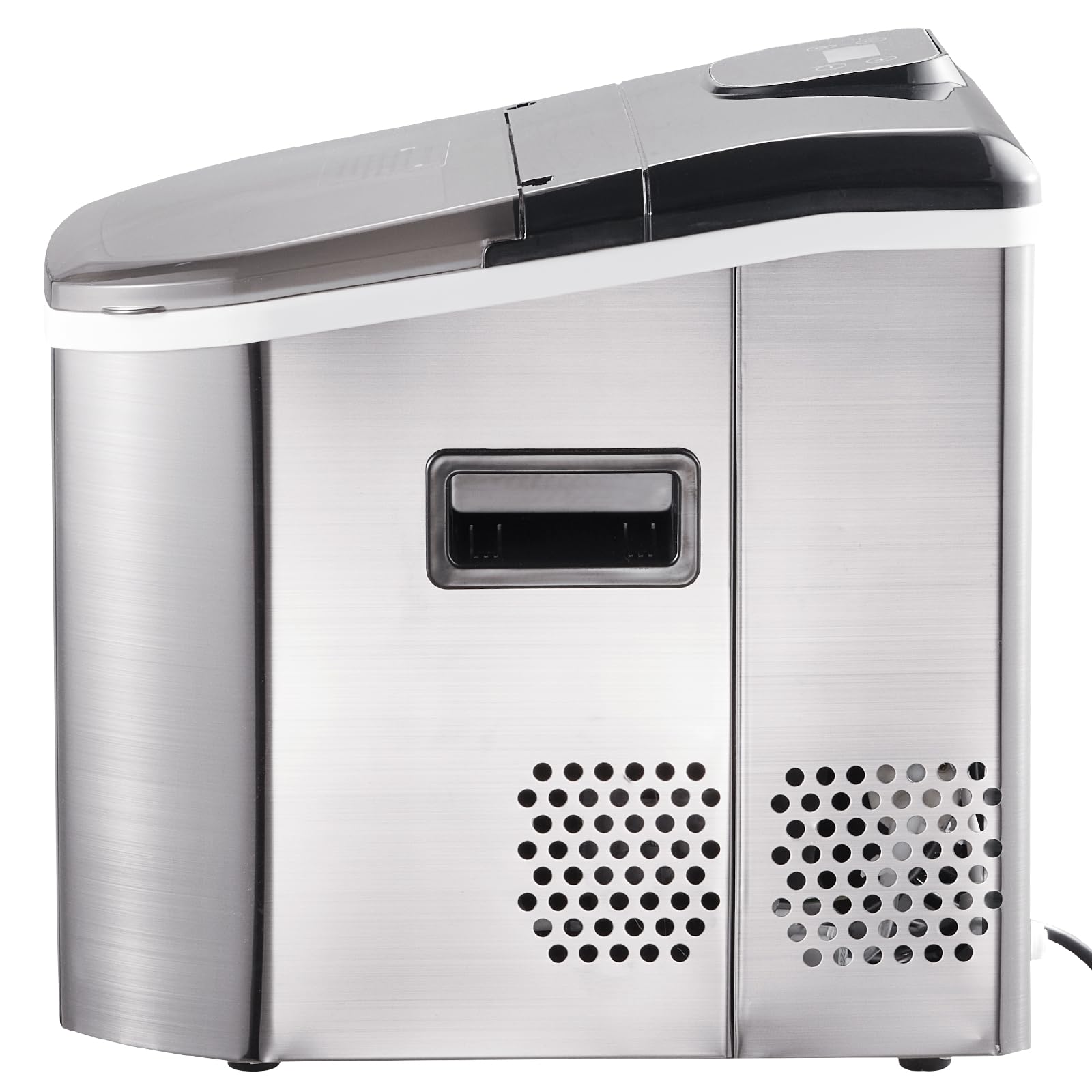 VEVOR Countertop Ice Maker, 40LBS/24H, Stainless Steel Crystal Clear Cube, Portable Ice Making Machine with LCD Display Control Panel and Ice Scoop for Home Bars Parties Commercial Use