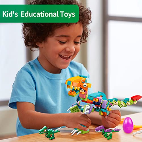 Dinosaur Eggs Dino Building Blocks Eggs with Toys Inside Dinosaur Surprise Egg Hunt Birthday Party Favors Basket Stuffers for Boys Kids 12PCS
