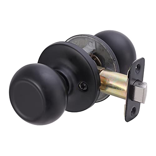 Amazon Basics Closet Door Knob, Coastal, Matte Black