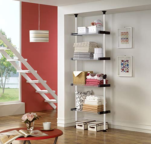 PRINCE HANGER, Multipurpose Shelf, Holds 20kg per Shelf, Heavy Duty 32mm Vertical Pole, Clothes Organizer, Wire Shelves, Ivory, PHUS-0041, Made in Korea