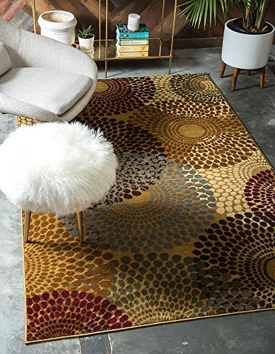 Unique Loom Barista Collection Area Rug - Java (5' 3" x 8' Rectangle, Beige/ Black)