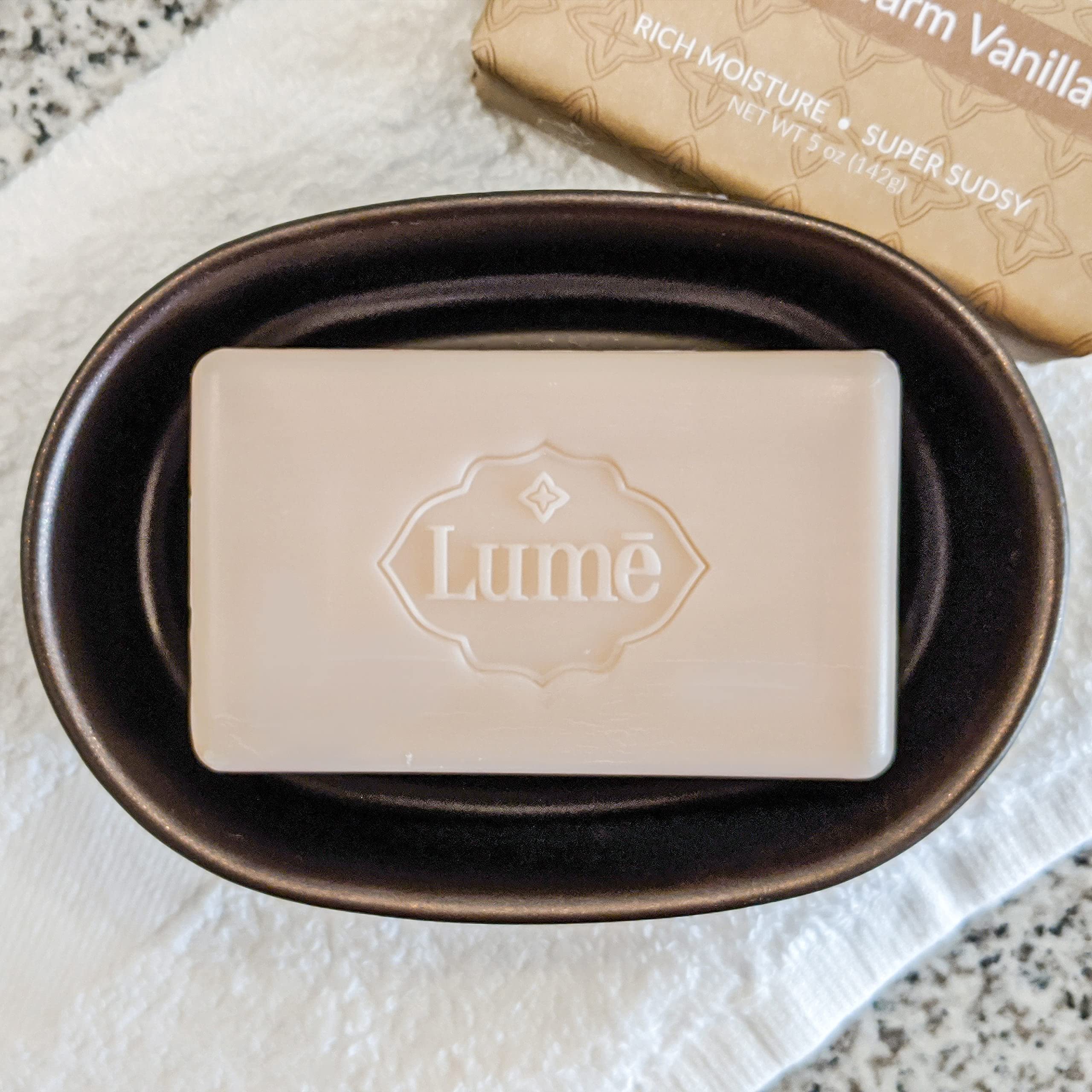 Lume Soap for Face and Body - Free from Parabens, Phthalates, and Artificial Dyes - Hypoallergenic and Safe for Sensitive Skin - Single Bar (Warm Vanilla)