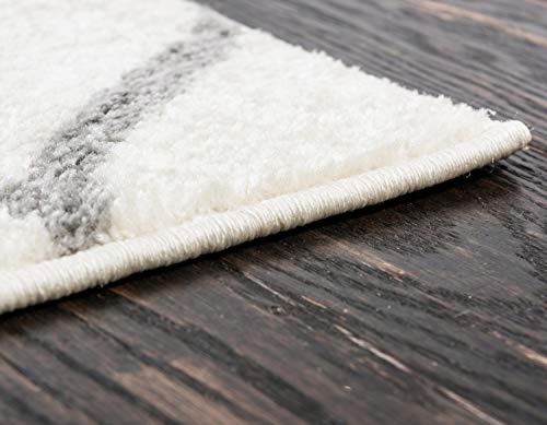 Unique Loom Trellis Frieze Collection Area Rug - Rounded (5' 1" x 8', Ivory/ Gray)