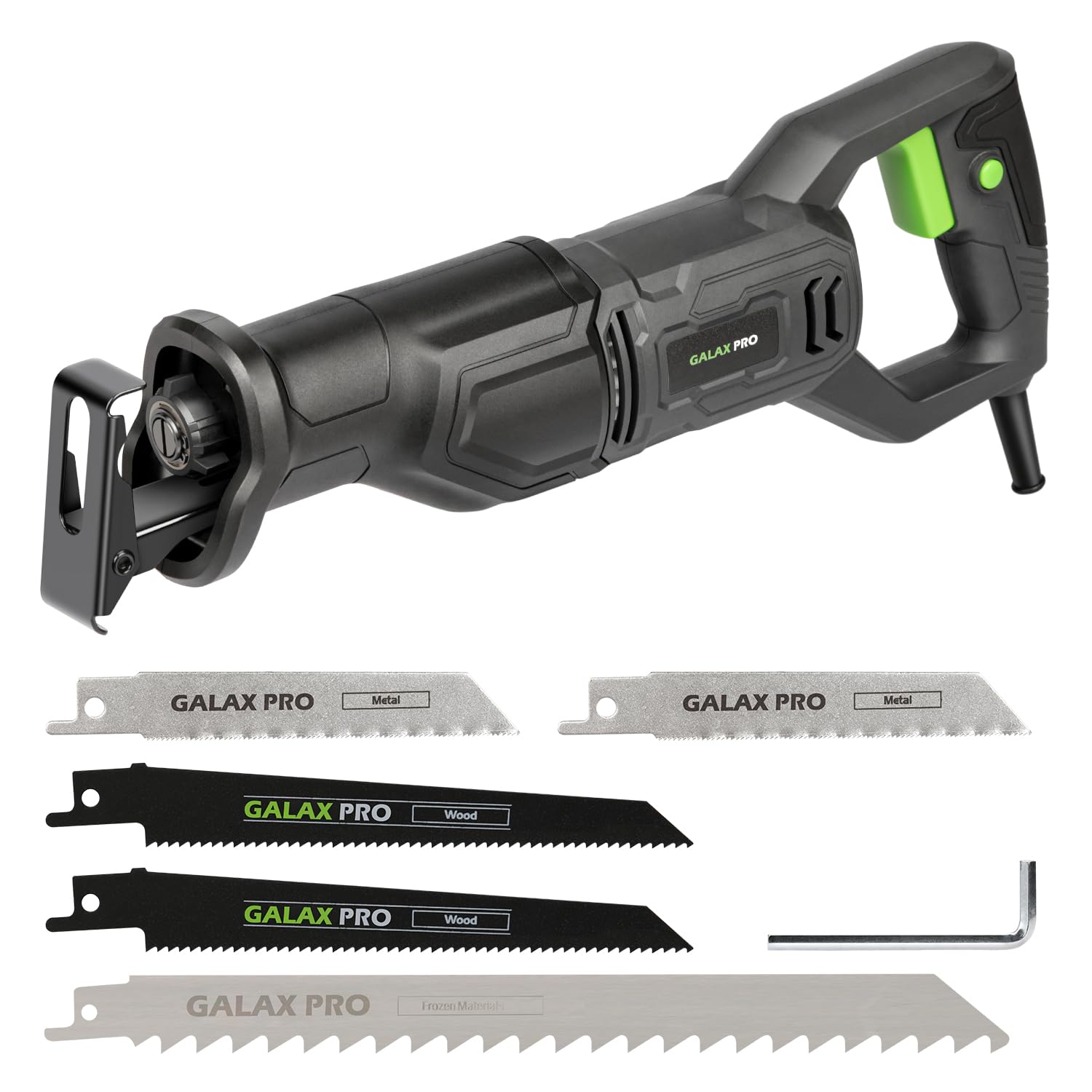 GALAX PRO 120V Reciprocating Saw, 6.0 Amp Variable Speed Corded Reciprocating Saw with 4/5" Stroke Length, 0-3000SPM and 6" Max for Wood, Metal, PVC Pipe Cutting