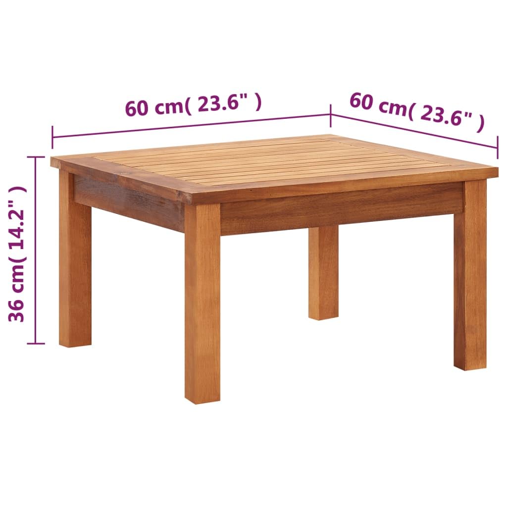 vidaXL Solid Acacia Wood Outdoor Coffee Table - Weather-Resistant and Easy-to-Clean Patio Table with Slatted Tabletop Design - Comfortable and Practical Outdoor Furniture - Brown