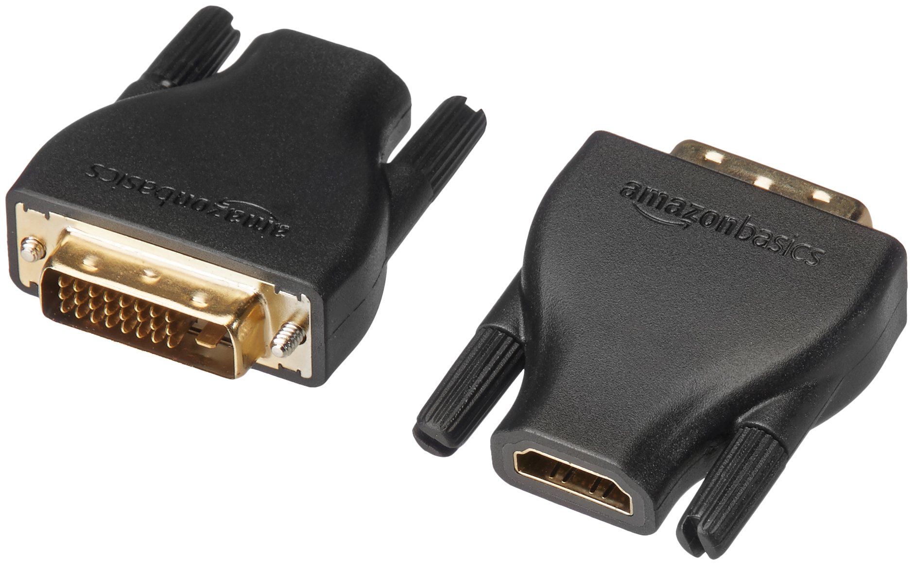 Amazon Basics Gold-Plated HDMI to DVI Adapter (4 Pack), Black