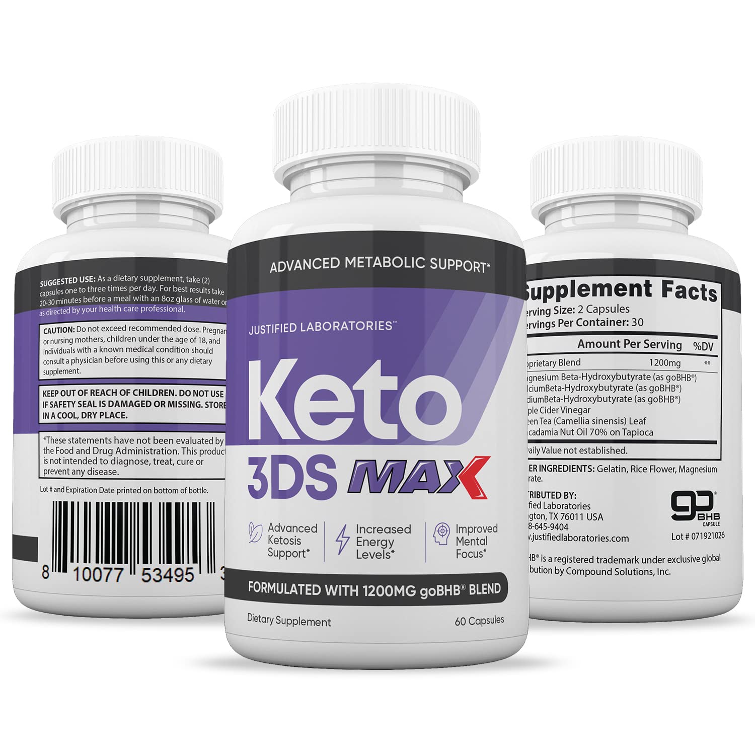 Keto 3DS Max 1200MG Pills Includes Apple Cider Vinegar goBHB Strong Exogenous Ketones Advanced Ketogenic Supplement Ketosis Support for Men Women 60 Capsules