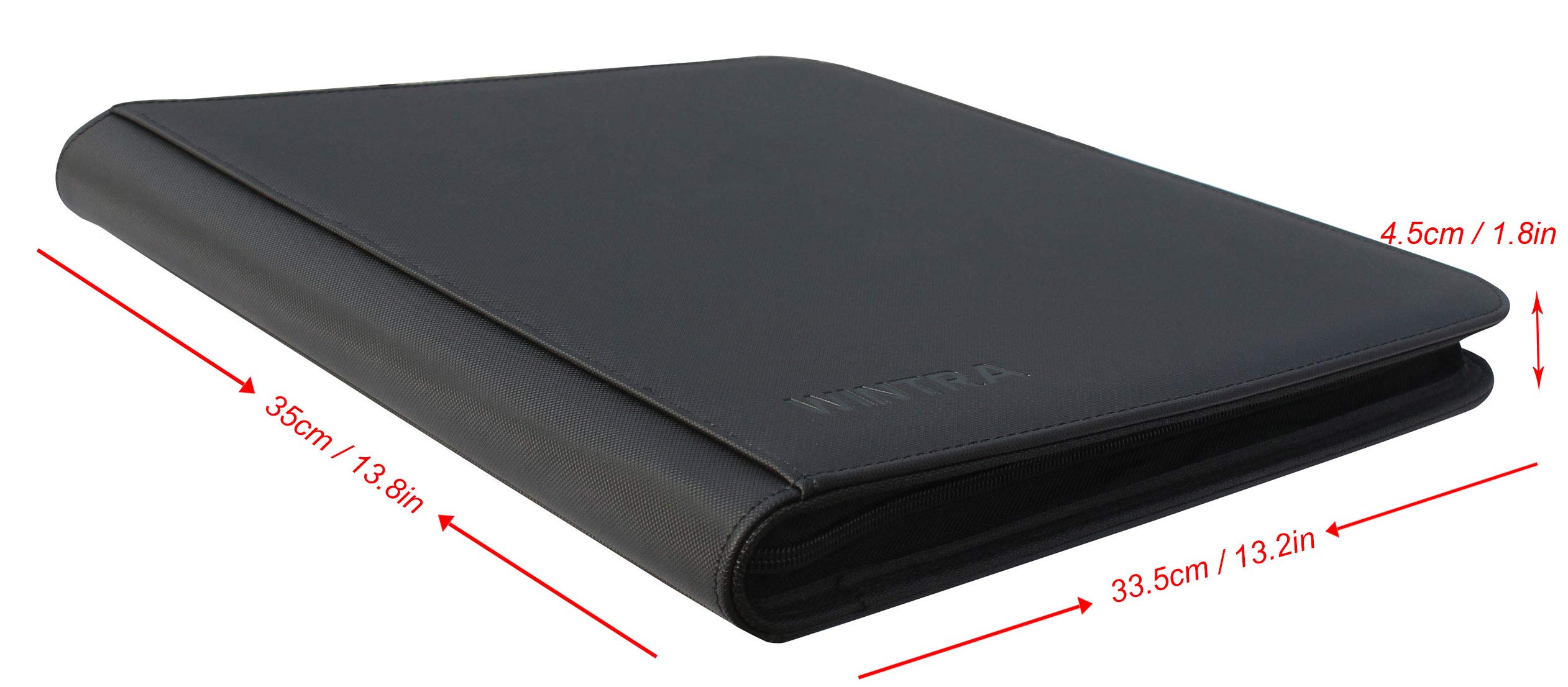 WINTRA 12-Pocket Black Double-Sided Trading Card Album, Side Loading Premium Card Binder, 720 Pockets Binder for Standard Trading and Sports Cards
